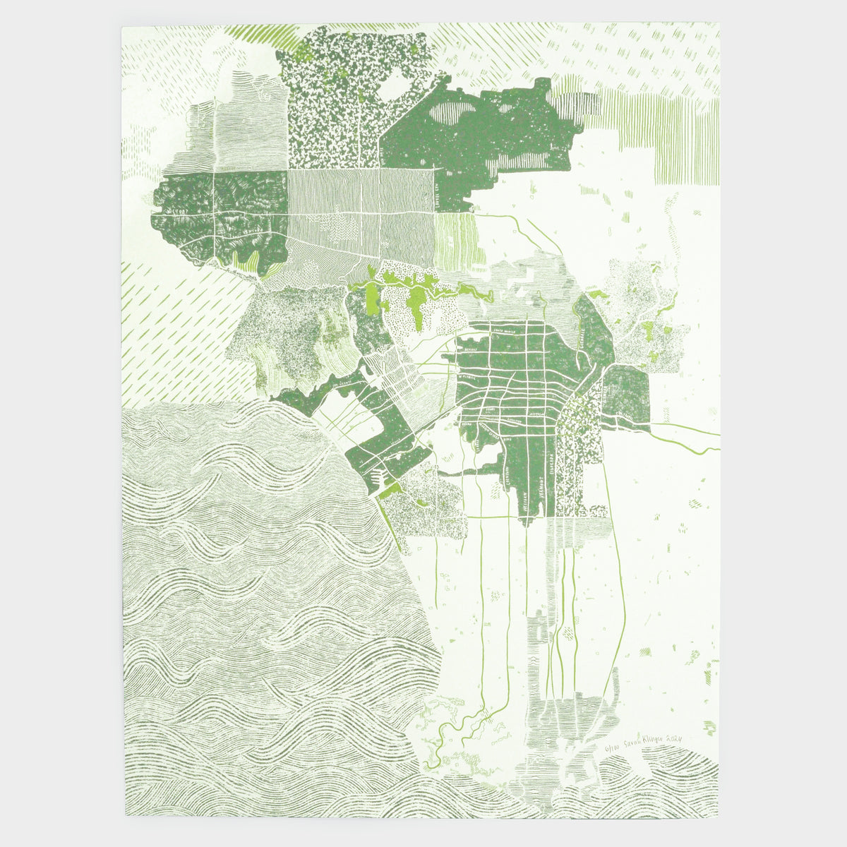 Los Angeles City Texture Map Poster – The Library Store