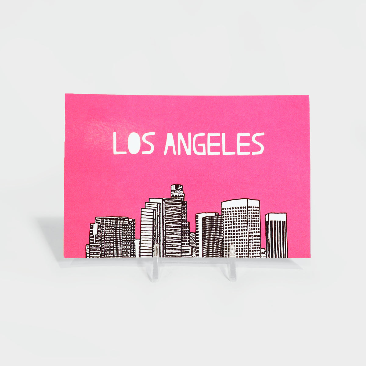 L.A. Skyline in Pink Post Card Illustrated by Nilina Mason-Campbell ...